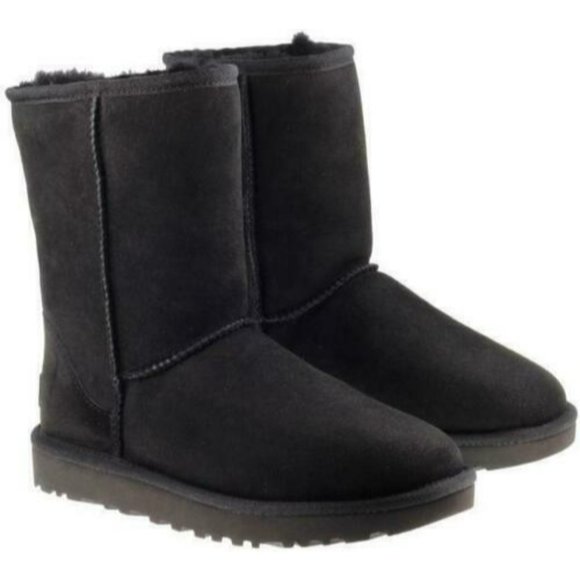 UGG | Shoes | Ugg Womens Classic Short Ii Boot Black Sheepskin Suede Black Choose Size | Poshmark